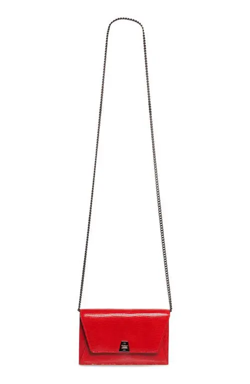 Akris Anouk Lizard Embossed Wallet On A Chain