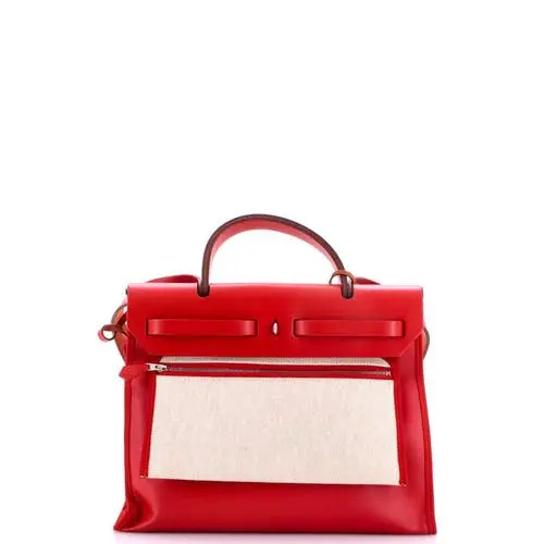 Hermès Herbag Zip Berline Vache Canvas And Leather 31
