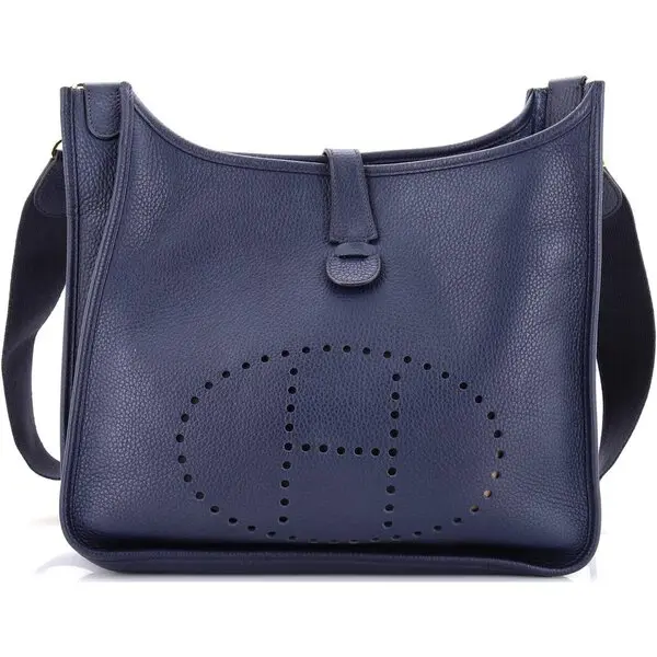 Hermès Evelyne Bag Gen Iii Clemence Gm - Blue