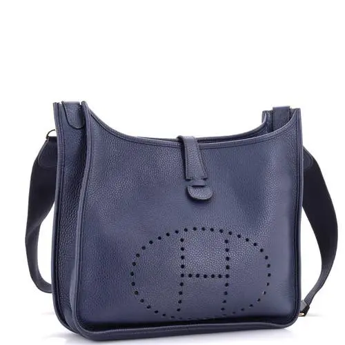 Hermès Evelyne Bag Gen Iii Clemence Gm - Blue