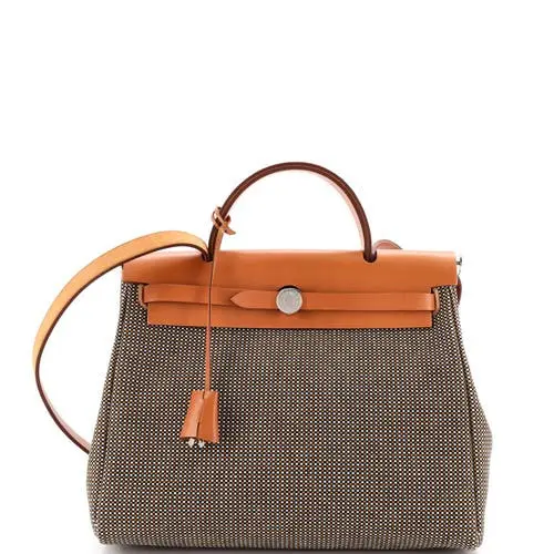 Hermès Herbag Zip Criss Viking Toile And Leather 31 - Black