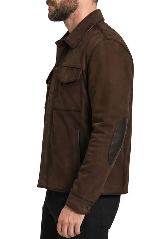THE FRYE COMPANY Leather Shacket - Dark Brown