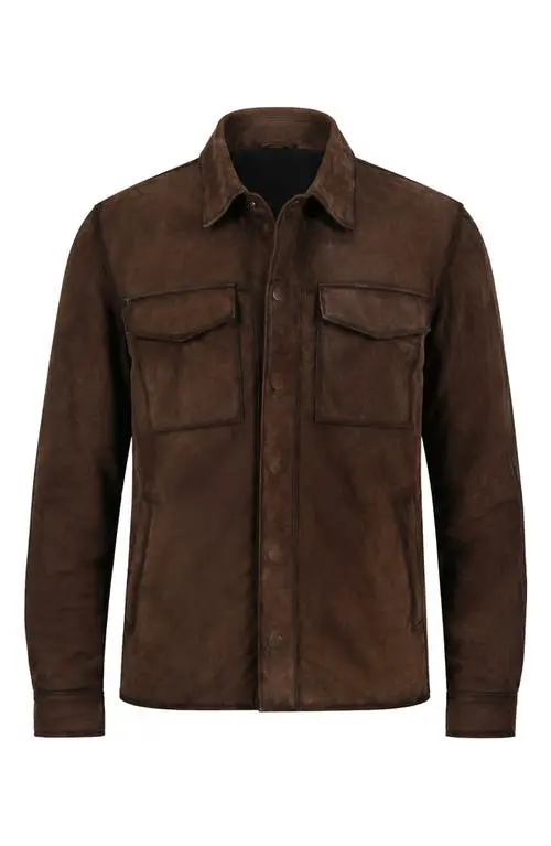 THE FRYE COMPANY Leather Shacket - Dark Brown