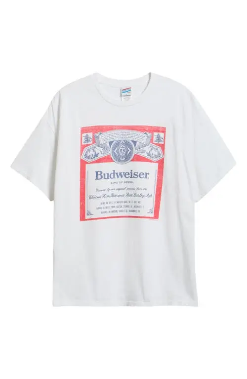 Junk Food Budweiser Label Graphic T-shirt - White