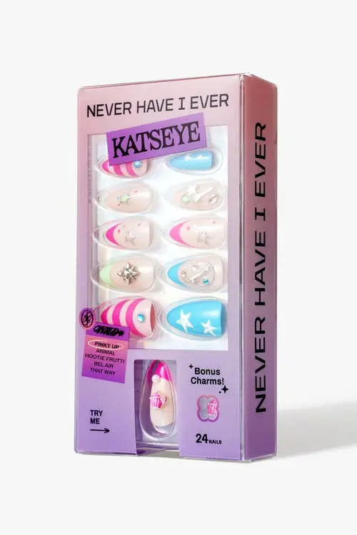 NEVER HAVE I EVER SHOP Katseye Y Up Almond Press On Nails
