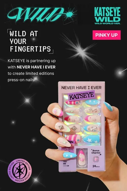 NEVER HAVE I EVER SHOP Katseye Y Up Almond Press On Nails