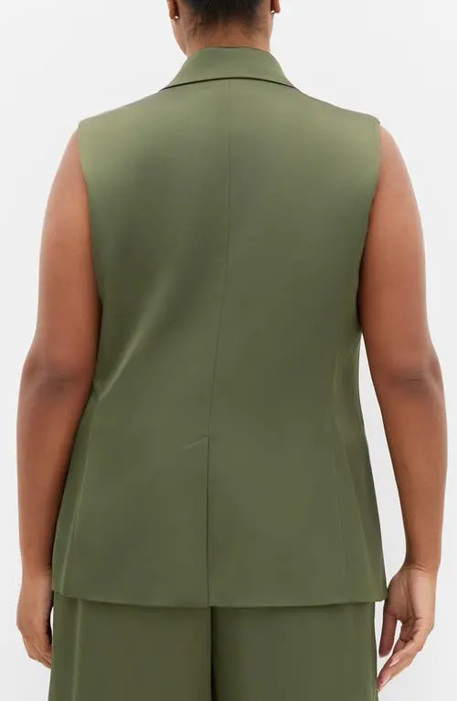 City Chic Rylie Double Breasted Vest - Olive