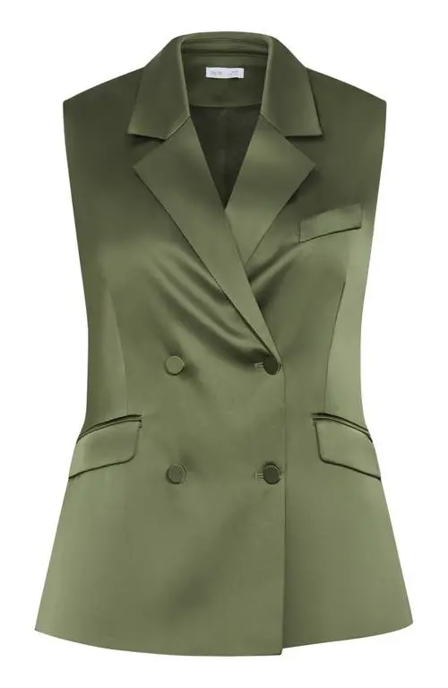 City Chic Rylie Double Breasted Vest - Olive