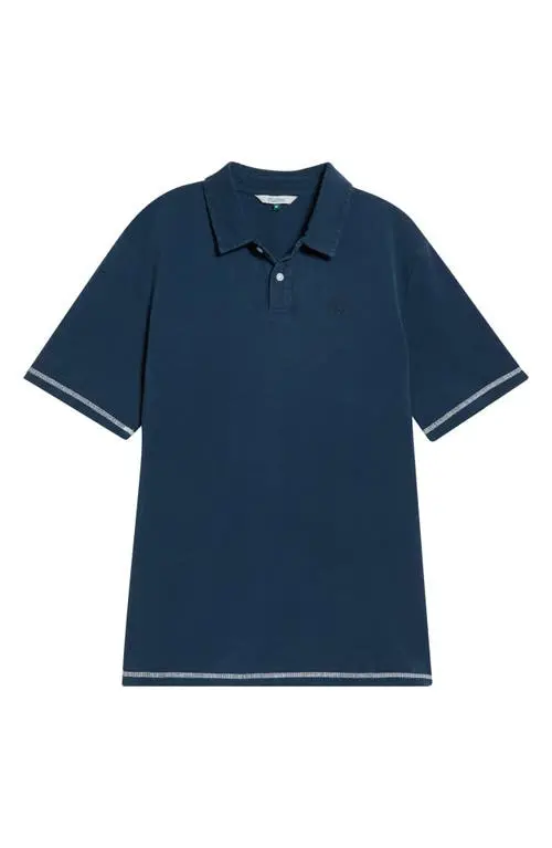 MALBON Fairway Overdye Cotton Golf Polo - Blueberry