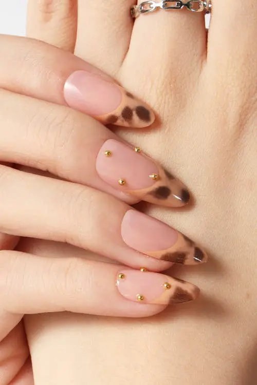 NEVER HAVE I EVER SHOP French Leopard French Tip Press On Nails