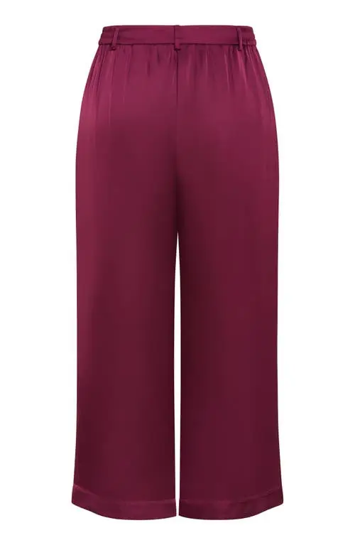 City Chic Rylie Palazzo Wide Leg Pants - Pomegranate