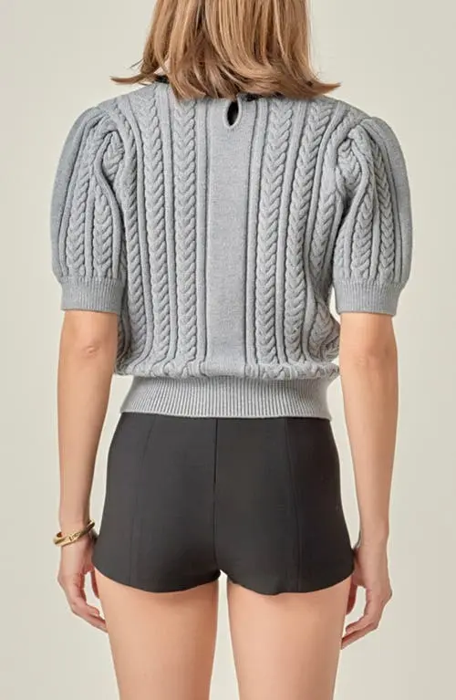 English Factory Big Bow Puff Sleeve Sweater