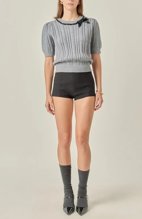 English Factory Big Bow Puff Sleeve Sweater