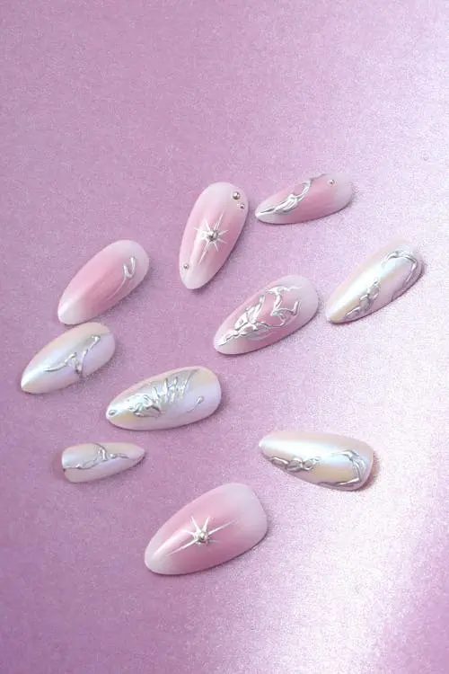 NEVER HAVE I EVER SHOP Fairy Wing Almond Press On Nails