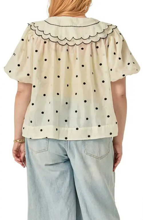 English Factory Scallop Collar Top