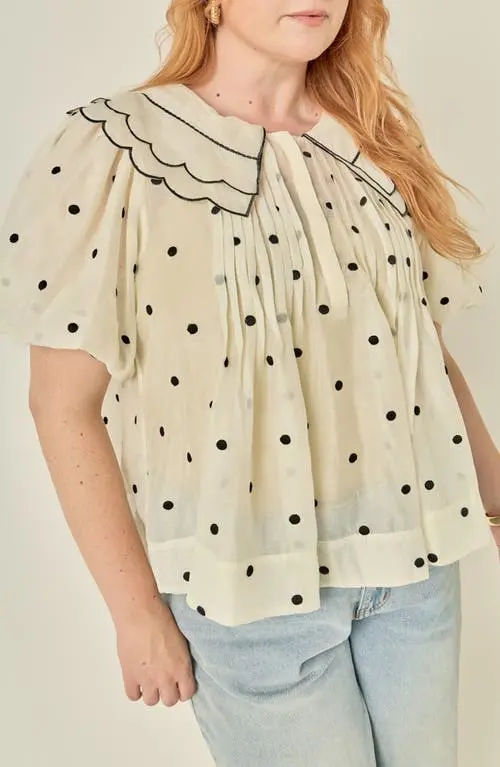 English Factory Scallop Collar Top