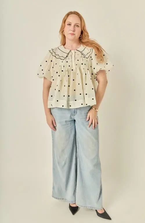 English Factory Scallop Collar Top