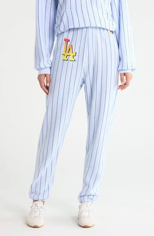 Aviator Nation Los Angeles Dodgers Pinstripe Sweatpants - White/blue