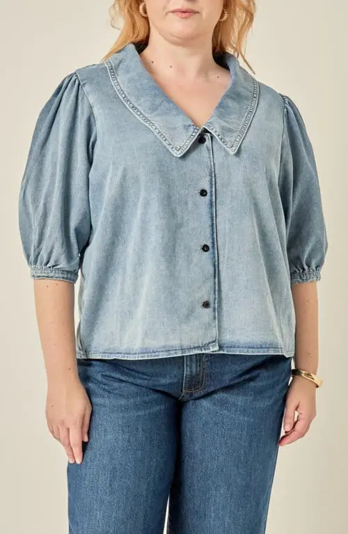 English Factory Puff Shoulder Denim Shirt