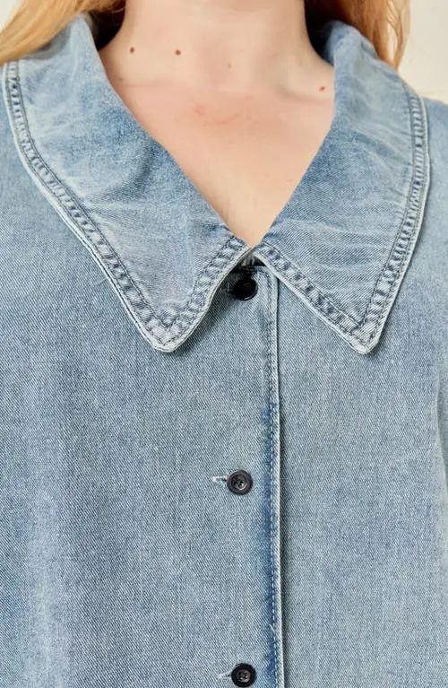 English Factory Puff Shoulder Denim Shirt
