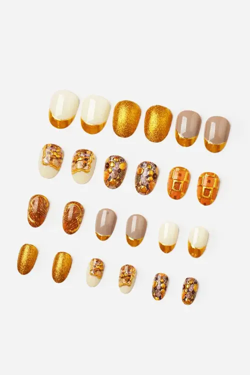 NEVER HAVE I EVER SHOP Gustav Klimt Adele Bloch Bauers Portrait Short Oval Press On Nails