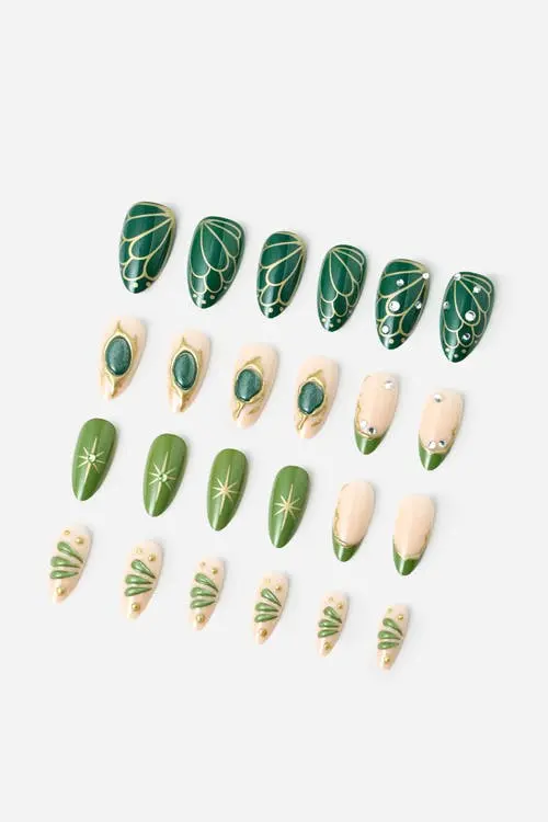 NEVER HAVE I EVER SHOP Butterfly Almond Press On Nails