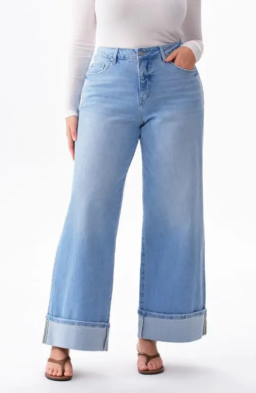 BAYEAS High Waist Cuff Wide Leg Jeans