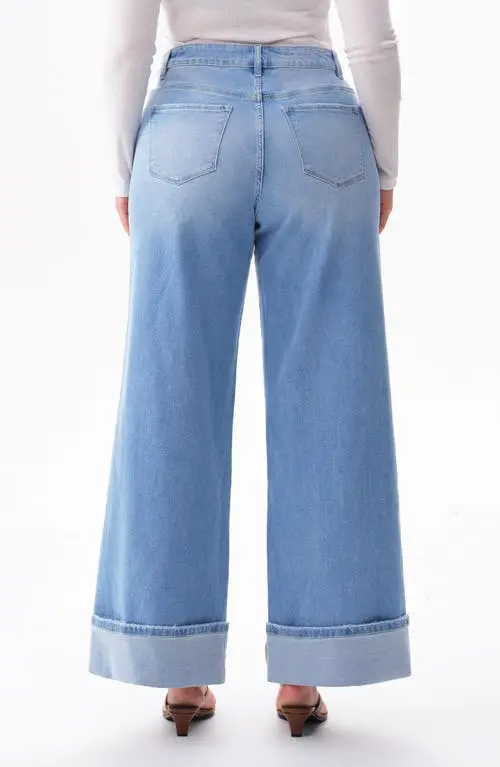 BAYEAS High Waist Cuff Wide Leg Jeans