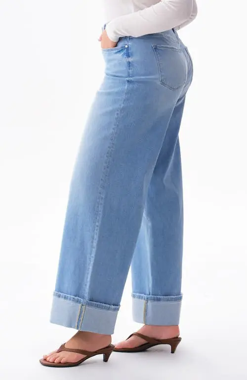 BAYEAS High Waist Cuff Wide Leg Jeans