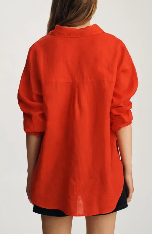 MAVI Relaxed Fit Linen Button-up Shirt