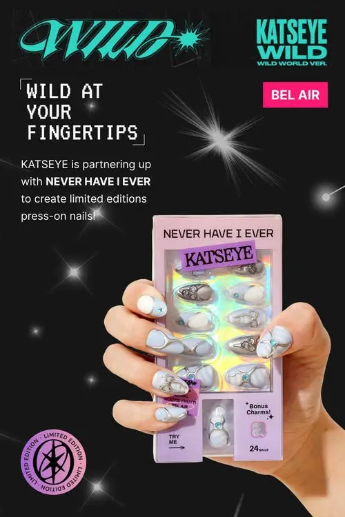 NEVER HAVE I EVER SHOP Katseye Bel Air Short Almond Press On Nails