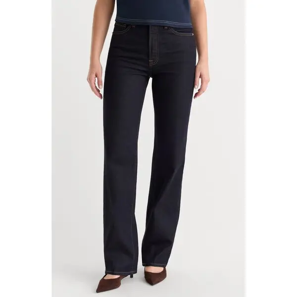 Good American Good True High Waist Straight Leg Jeans