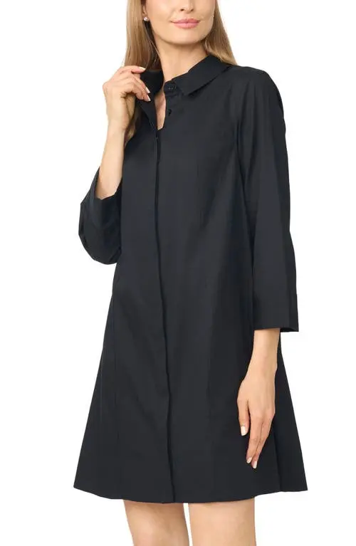 Halogen Cuff Sleeve Shirtdress - Rich Black