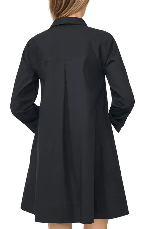 Halogen Cuff Sleeve Shirtdress - Rich Black