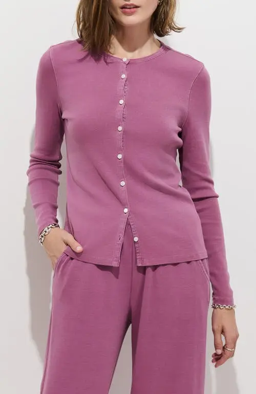 ALEX MILL Frankie Cotton Rib Cardigan - Early Lavender