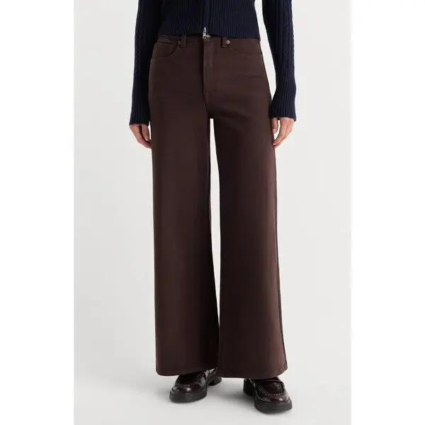 Good American Good Waist High Waist Wide Leg Palazzo Jeans - Espresso