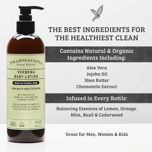 PHARMACOPIA NATURAL BODYCARE Verbena Essentials Bundleshampoo, Conditioner, Body Wash