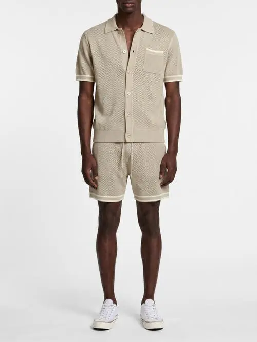 WALKER & HUNT Resort Knitted Shirt - Beige