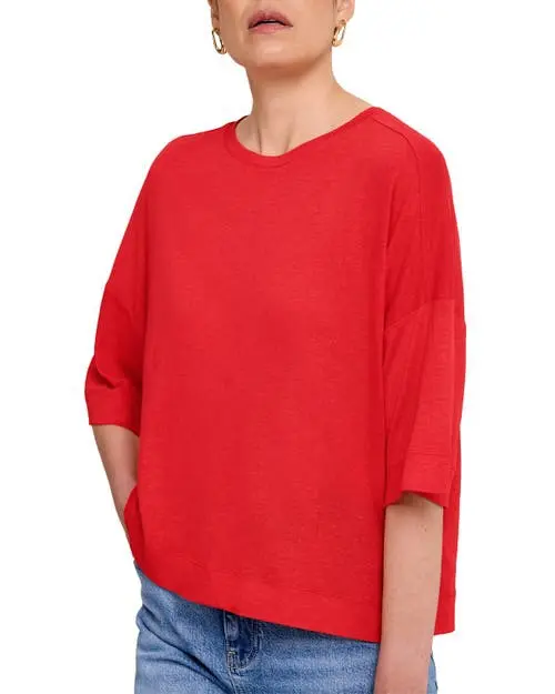 Mint Velvet Linen Blend Boxy Silhouette T-shirt