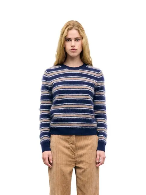 Gerard Darel Rima Striped Crew Neck Sweater