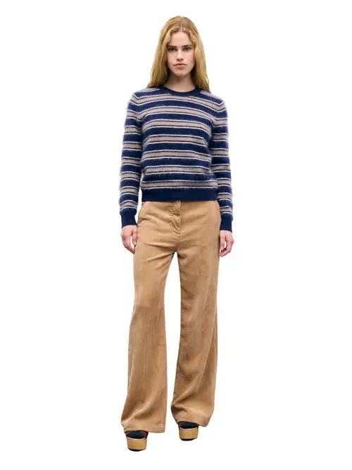 Gerard Darel Rima Striped Crew Neck Sweater