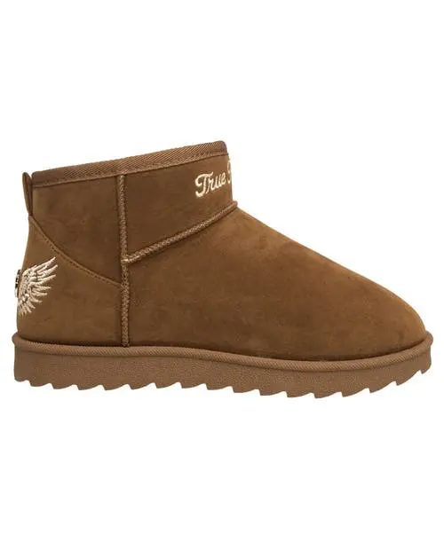 True Religion Lana Faux Suede Wings Logo Boot