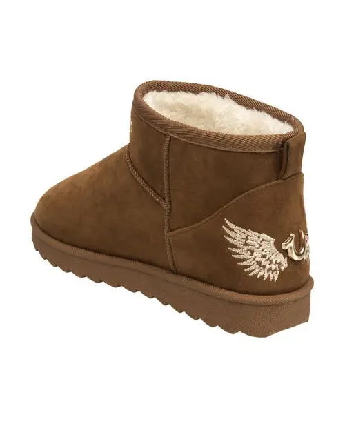 True Religion Lana Faux Suede Wings Logo Boot