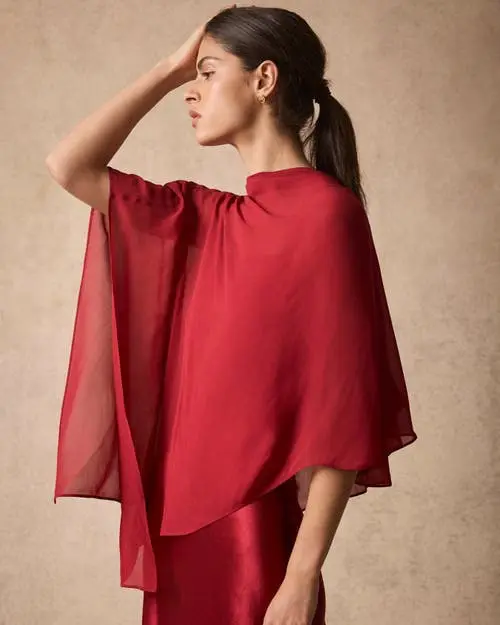 Mint Velvet Satin Cape Detail Maxi Dress