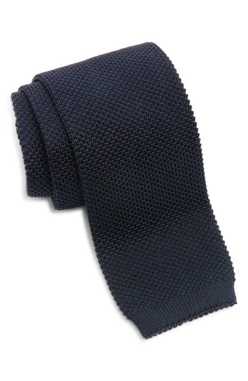 JACK VICTOR Silk Knit Tie - Navy