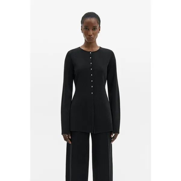 MALINA Azra Metallic Milano Knitted Cardigan - Black
