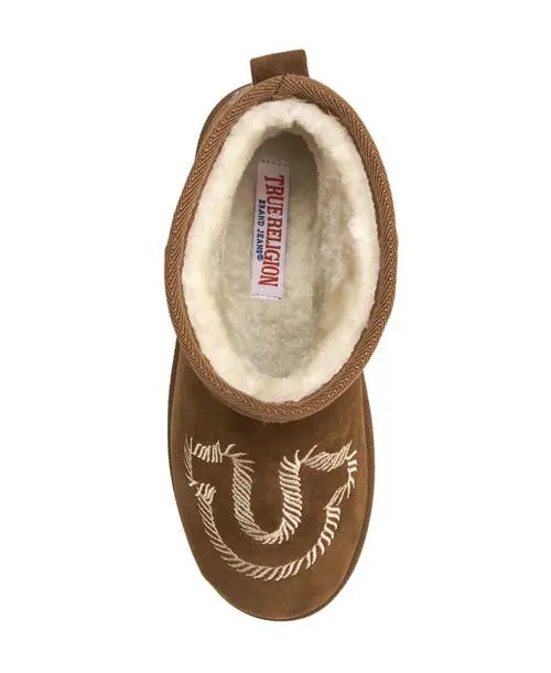 True Religion Faux Suede Horseshoe Logo Boot