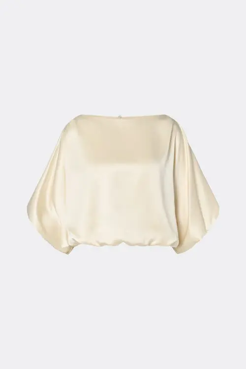MALINA Havanna Boat Neck Puff Sleeve Blouse