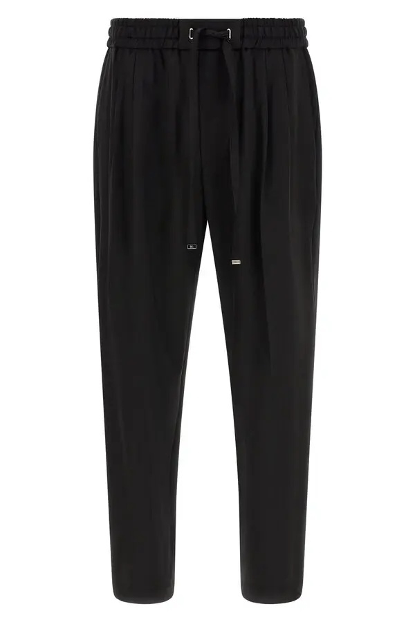 Dolce & Gabbana Wool Gabardine Joggers - Black