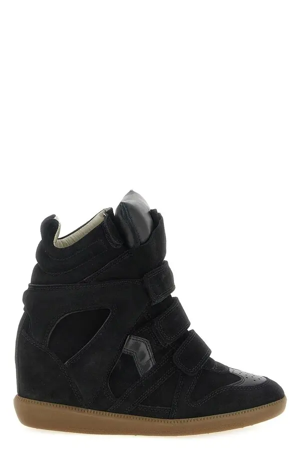 Isabel Marant Étoile Bekett High Top Wedge Sneakers With Straps - Black